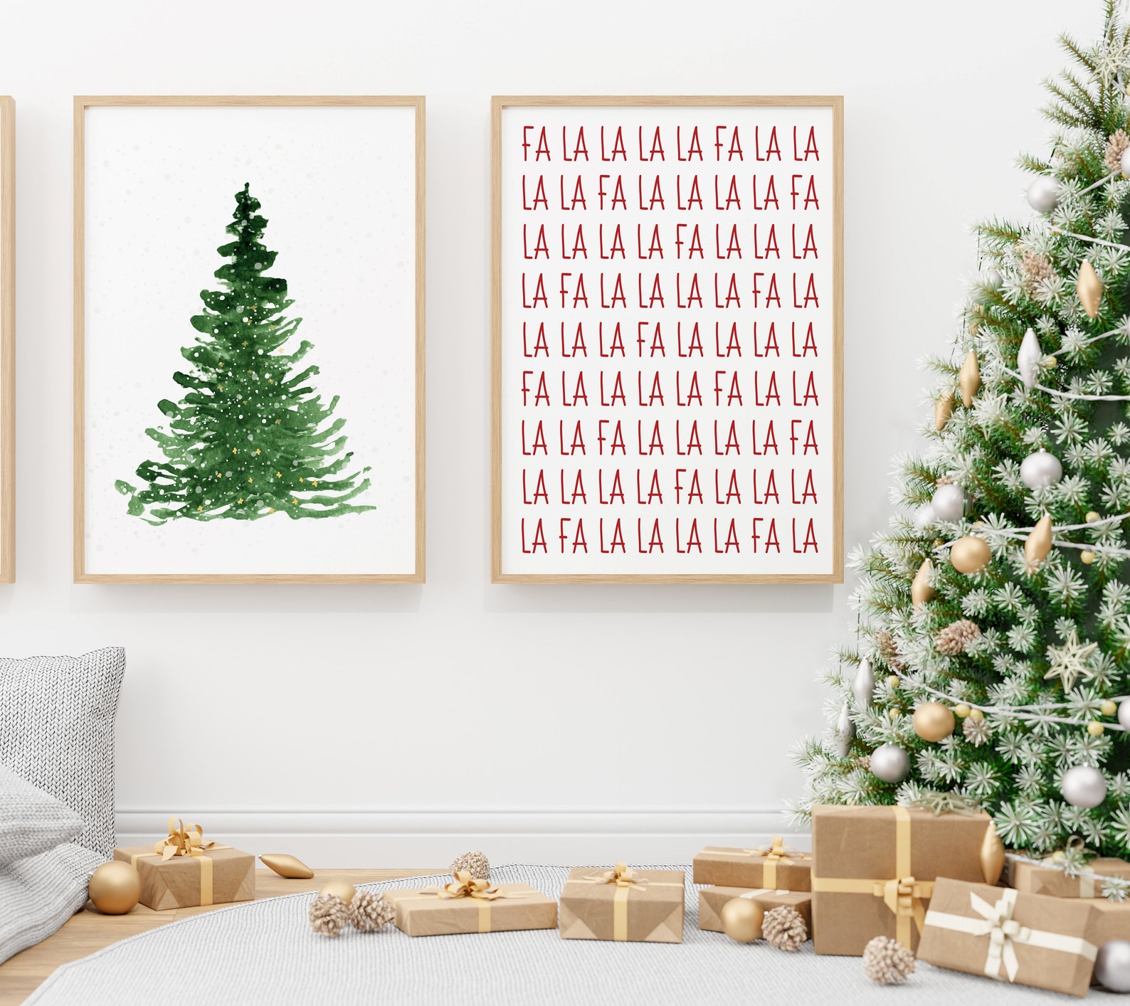 Fa La La La La Christmas Song Print Christmas Tree Print - Etsy