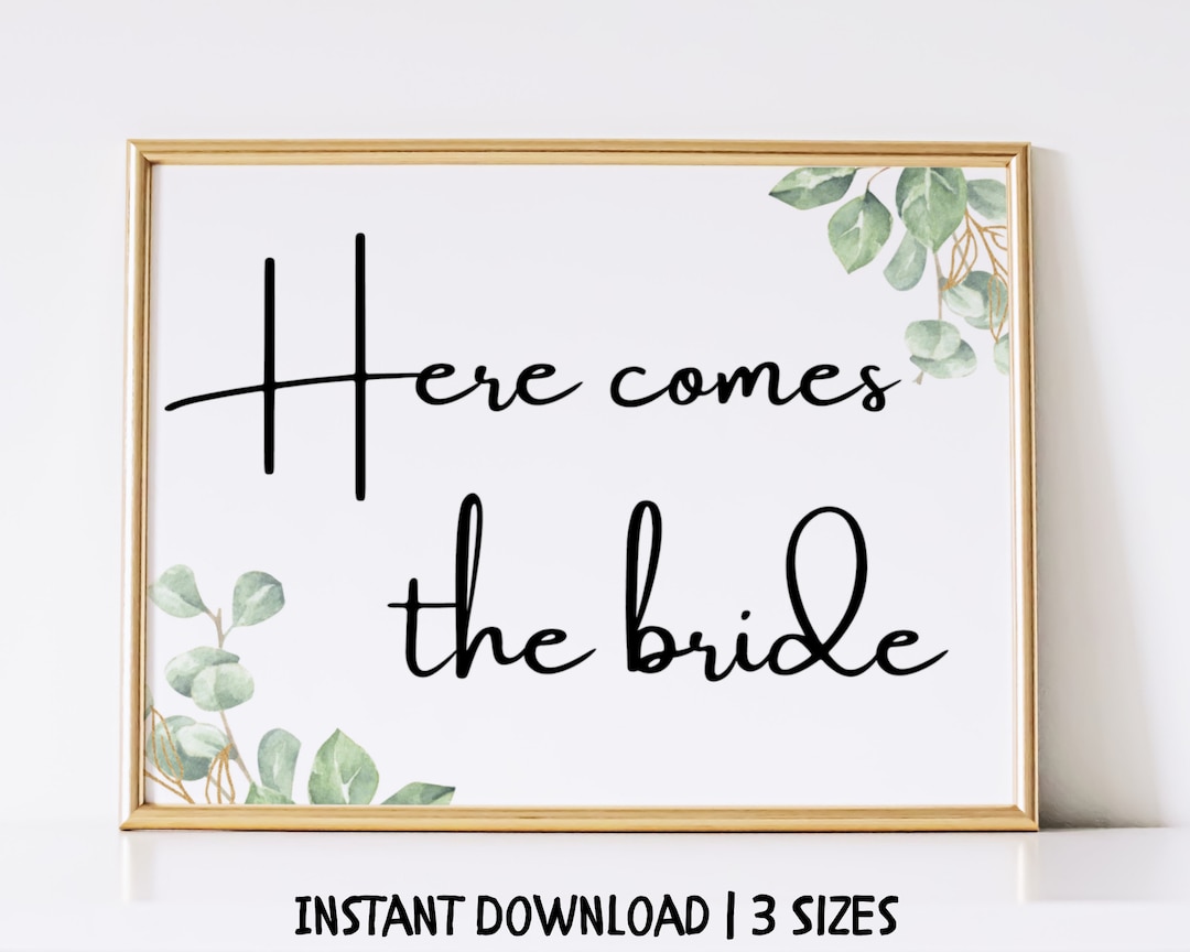 Here Comes the Bride Sign | Wedding Ceremony Sign | Ring Bearer Flower ...