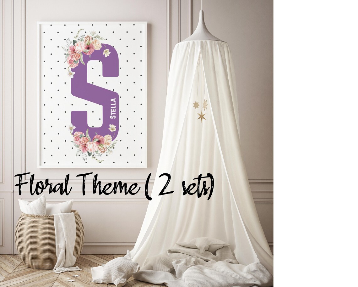 Personalized Baby Name Sign Initial Wall Art Nursery Name - Etsy