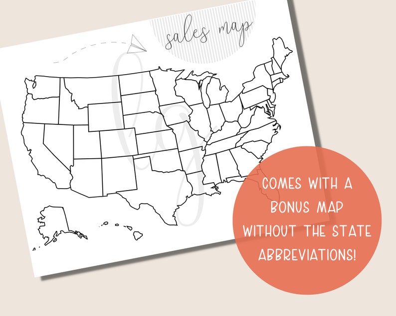 Sales Map United States Map Sales Tracker US Map Print - Etsy
