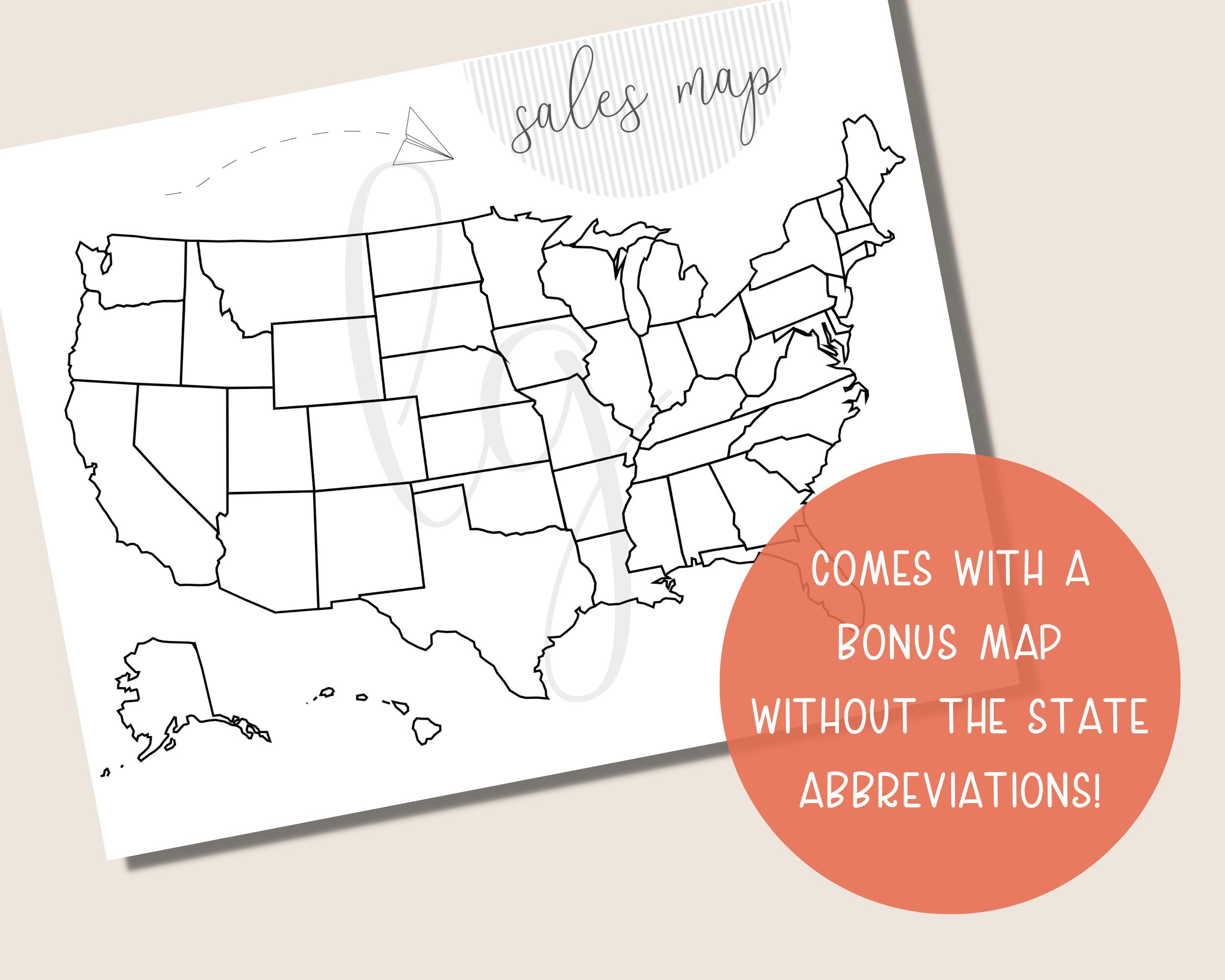 Sales Map | United States Map | Sales Tracker | US Map Print | Etsy ...
