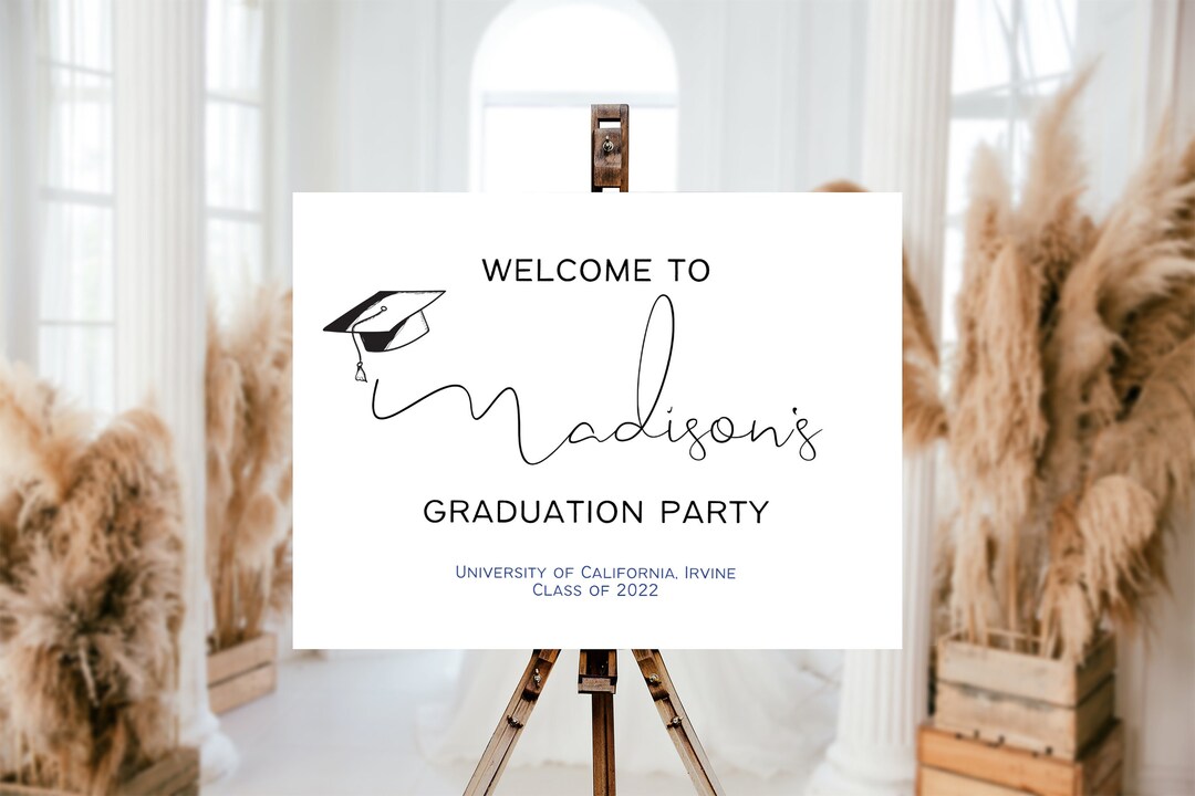 Graduation Welcome Sign Graduation Poster Graduation Decorations Grad ...