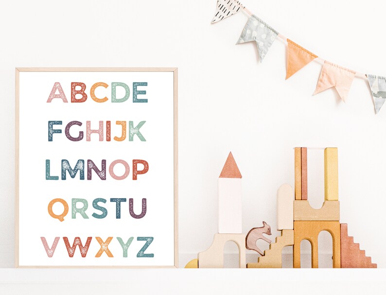 Rainbow Alphabet Poster Classroom Decor Elementary - Etsy
