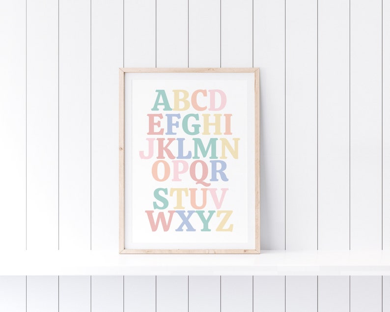 Pastel Alphabet Poster Classroom Decor Elementary - Etsy