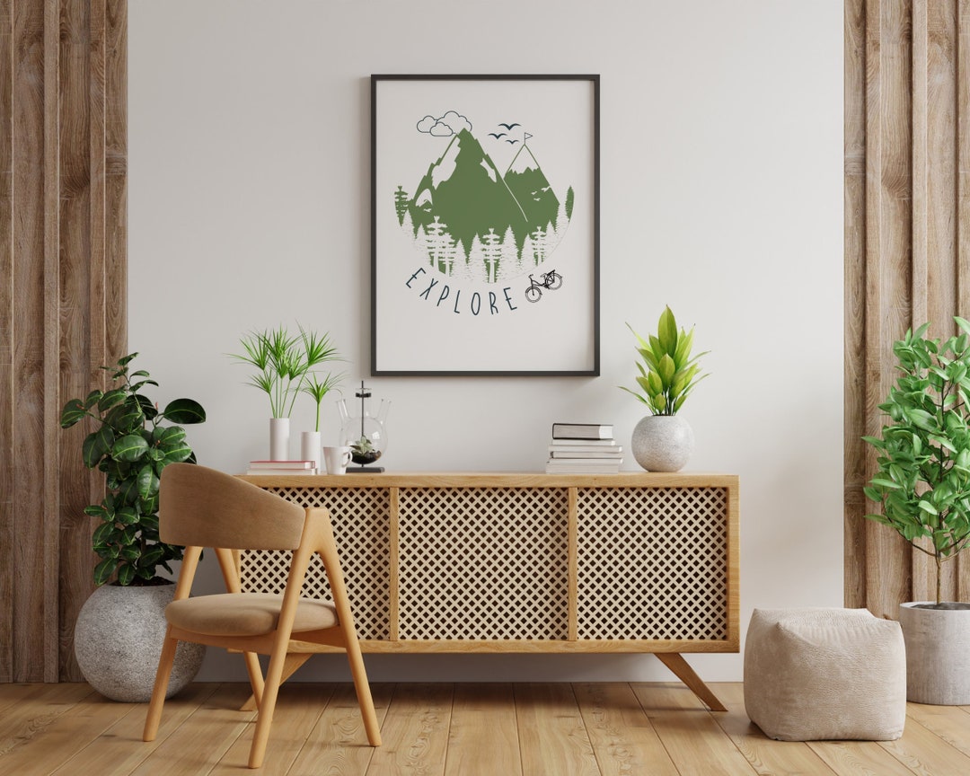 Large Mountain Art | Mountain Sign | Travel Theme Decor | Mountain ...