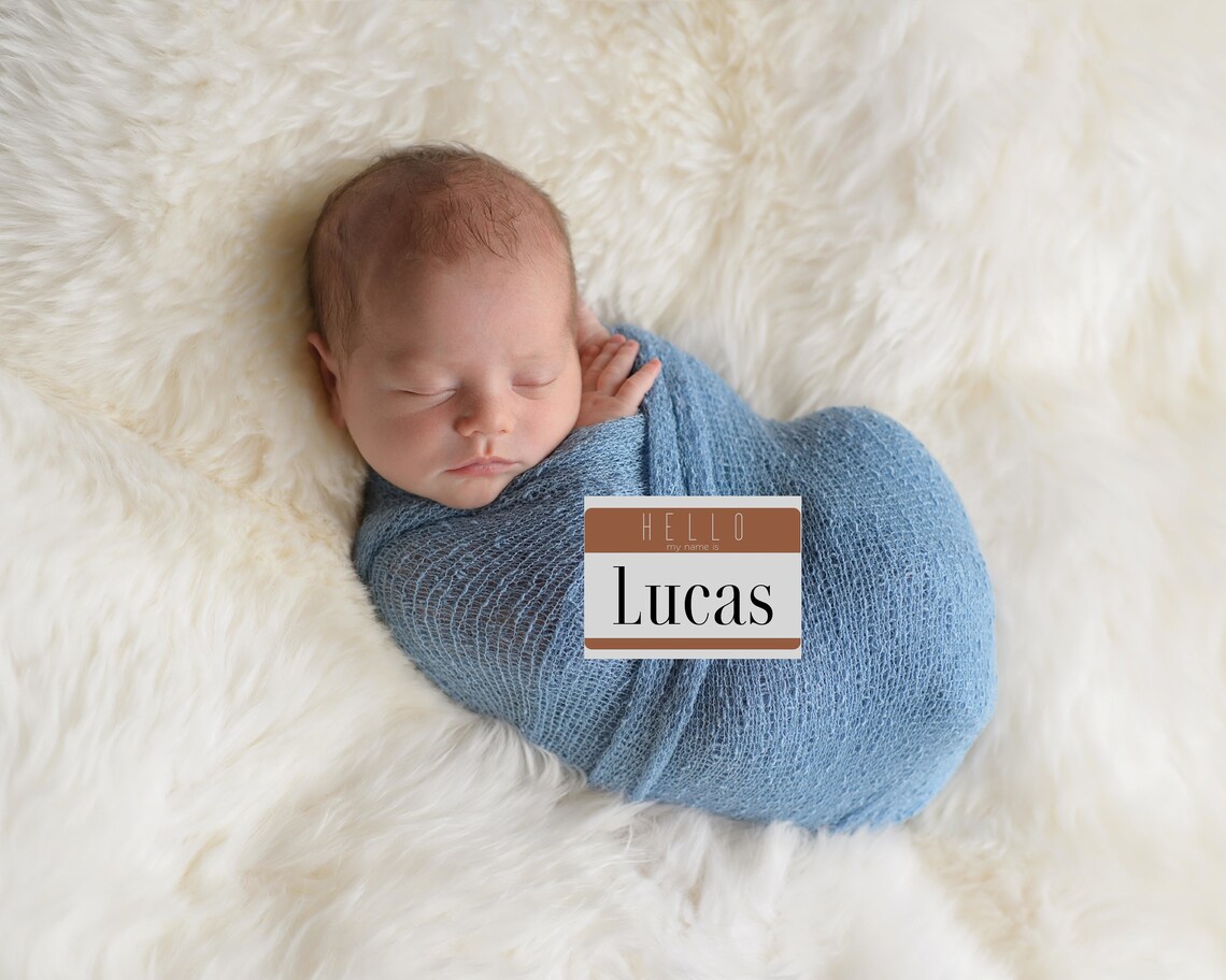 Baby Name Tag Hello My Name is Sticker Baby Name Tag | Etsy