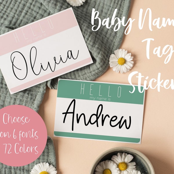 Name Tag Stickers - Etsy