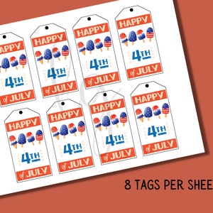4th of July Printable Tag Tags for Handmade Items 4th of July Party ...