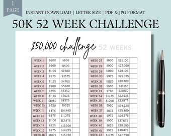 15K 52 Week Savings Challenge | 15,000 Saving Challenges | Money ...