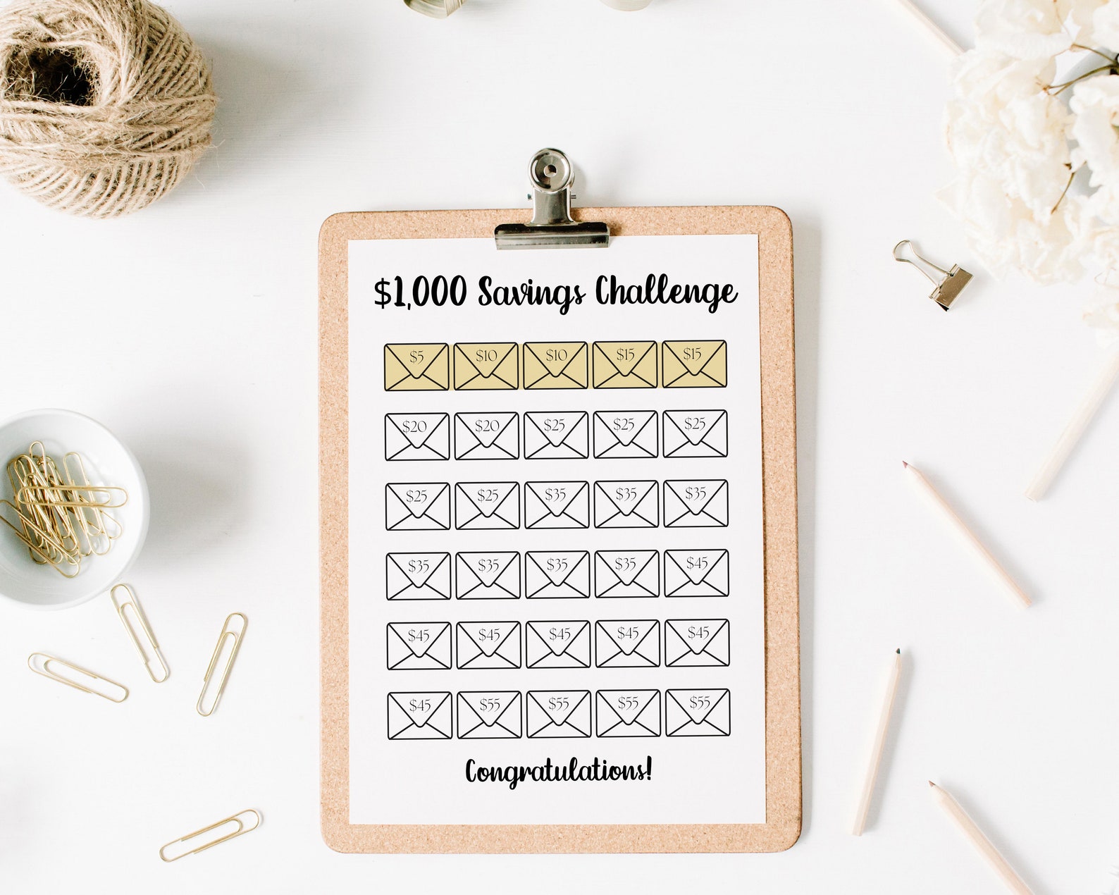 1K Savings Tracker | 1,000 30 Day Savings Challenge | Money Saving ...