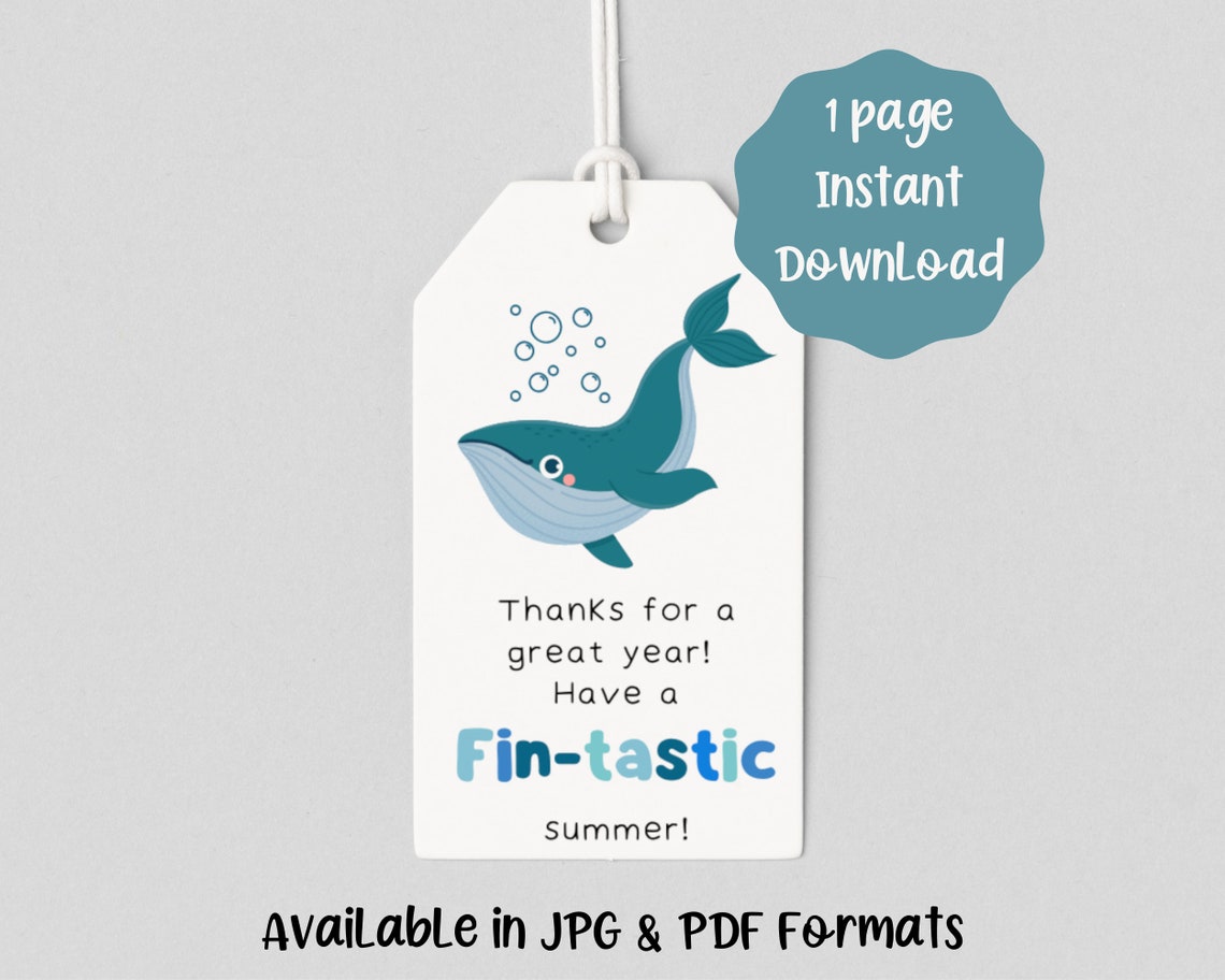 Printable Teacher Gift Tag End of Year Teacher Gift End of - Etsy