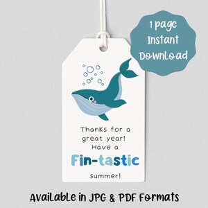 Printable Teacher Gift Tag End of Year Teacher Gift End of Year Student ...