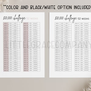 20K 52 Week Savings Challenge | 20,000 Saving Challenges | 20K Money ...