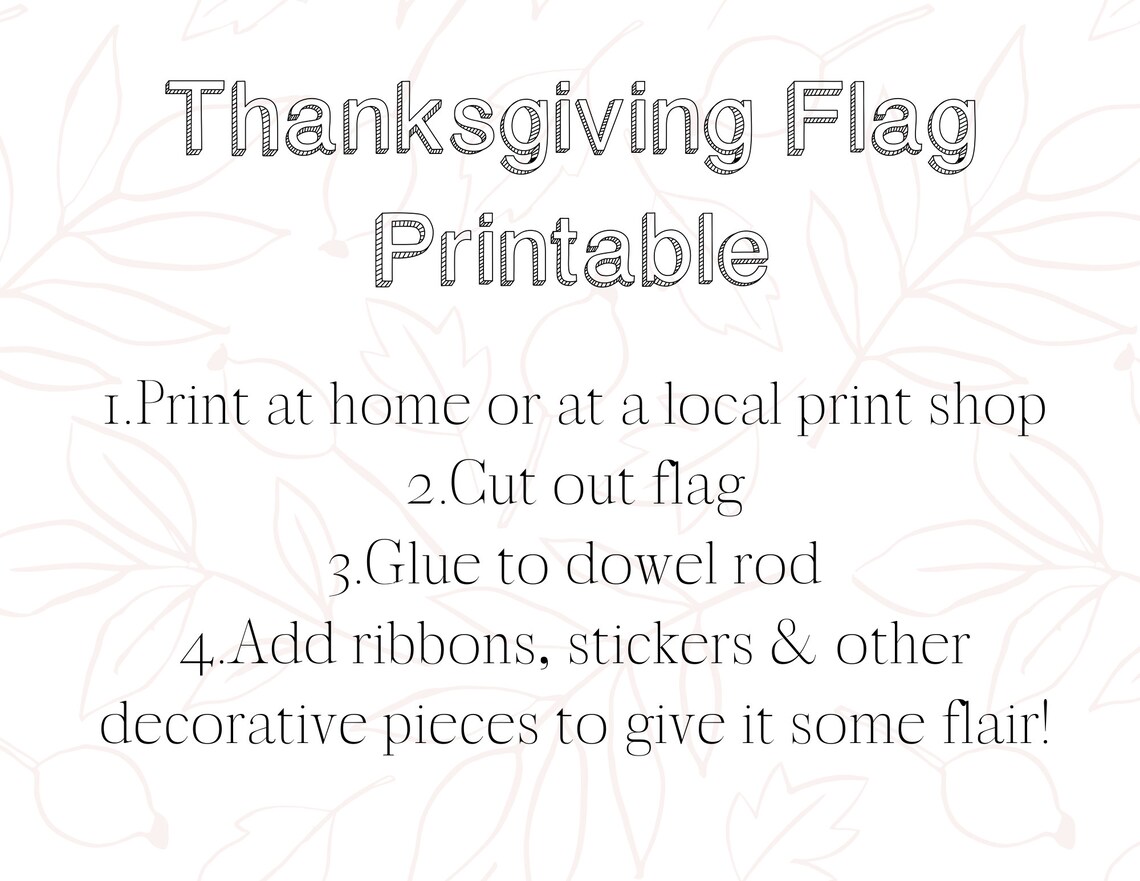 Printable Flag Thanksgiving Table Decor Thanksgiving Flag | Etsy