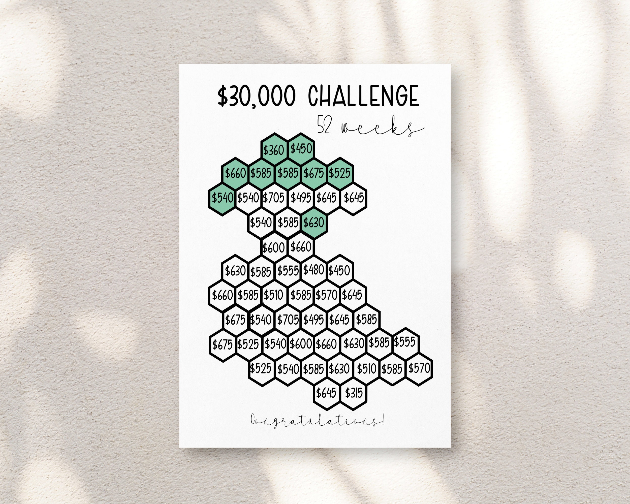 30K 52 Week Savings Challenge | 30,000 Saving Challenges | 30K Money ...