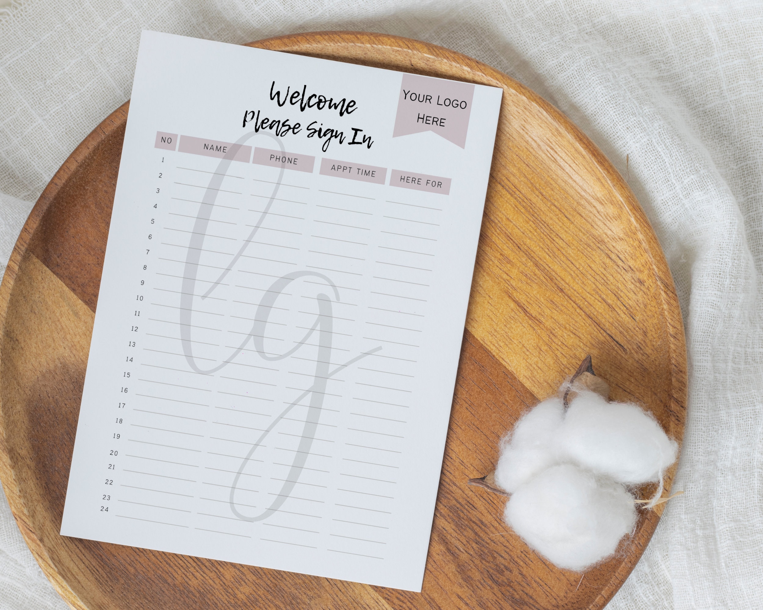 Editable Sign in Sheet Printable Salon Sign in Client Sign - Etsy