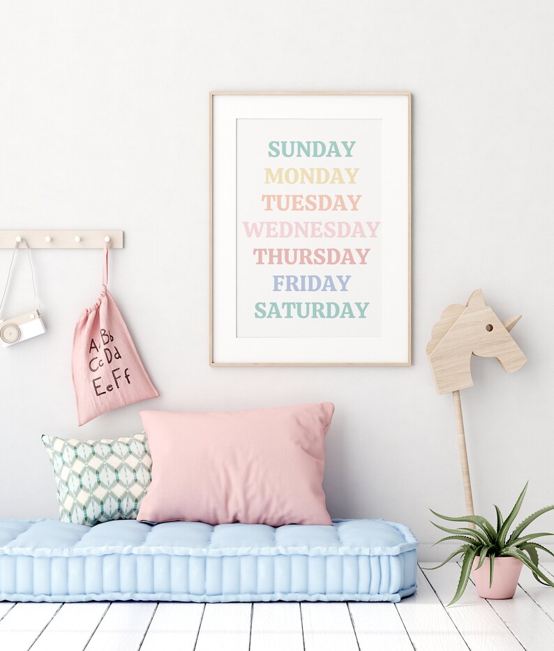 Pastel Days of the Week Classroom Decor Elementary - Etsy