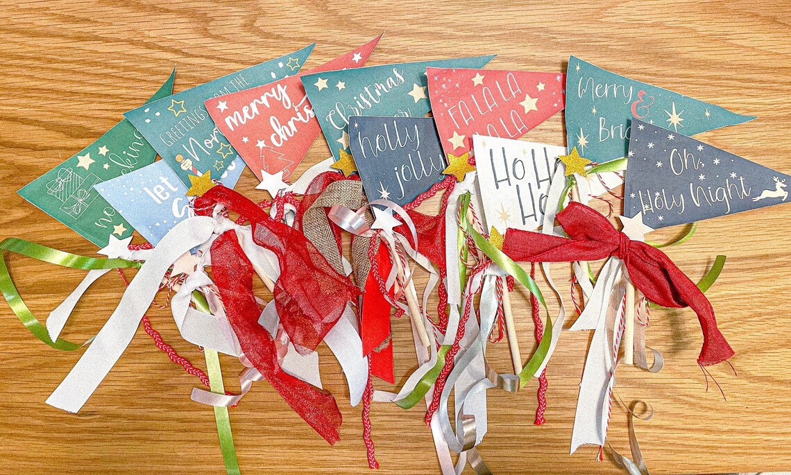 Printable Flag Holiday Christmas Flags Christmas Pennant - Etsy