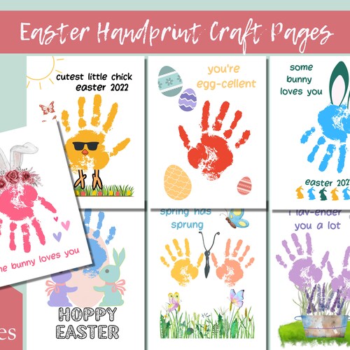 Kids Handprint Art Printable Bundle - Etsy