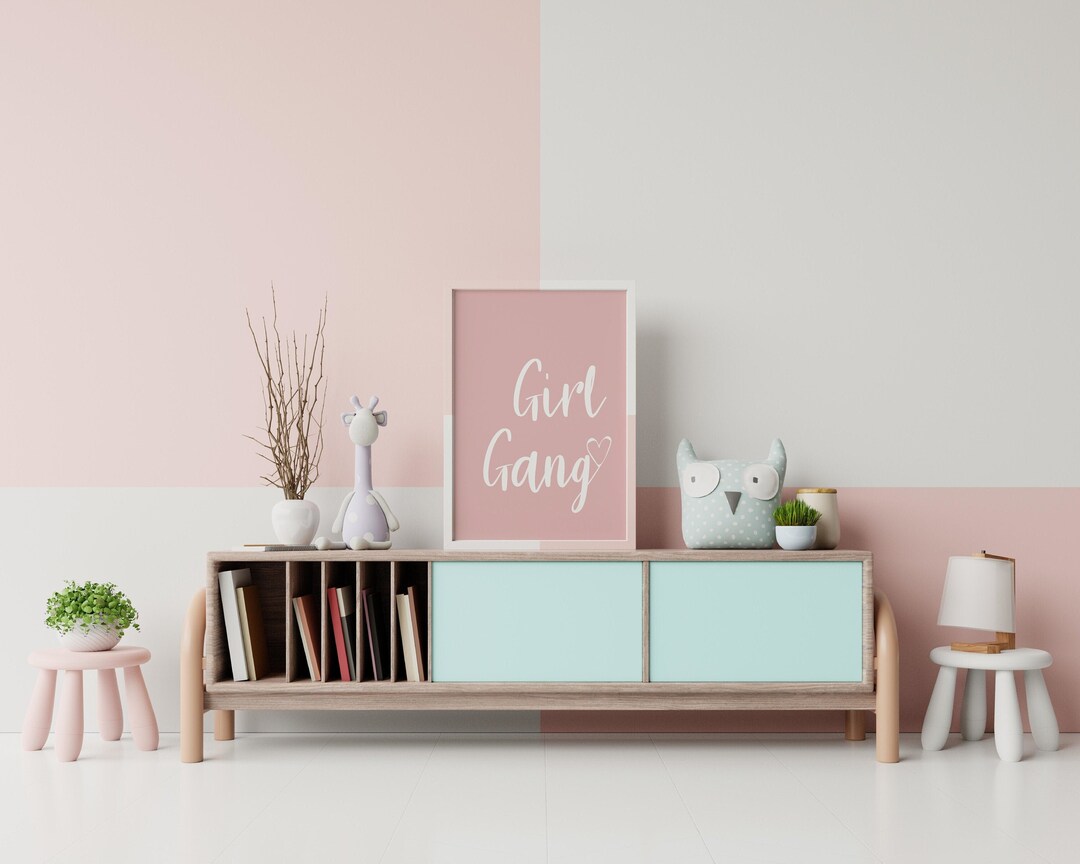 Girls Bedroom Sign | Girls Rule | Girl Gang Art | Girl Nursery Decor ...