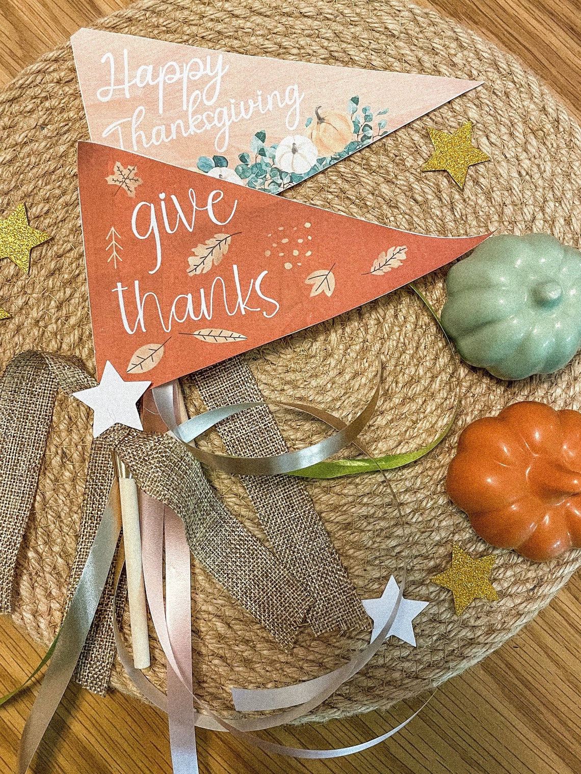 Printable Flag | Thanksgiving Table Decor | Thanksgiving Flag | Fall ...