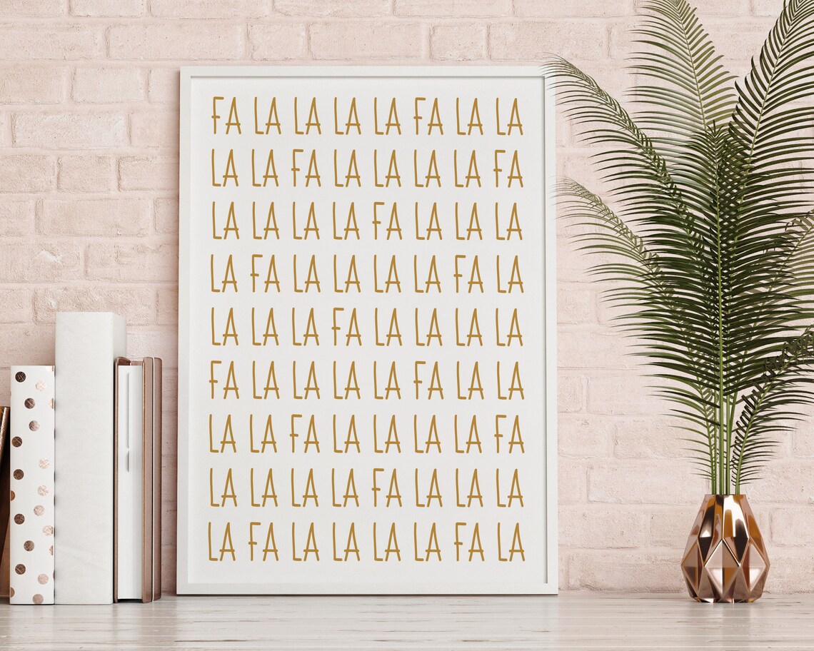 Fa La La La La Christmas Song Print Christmas Tree Print - Etsy