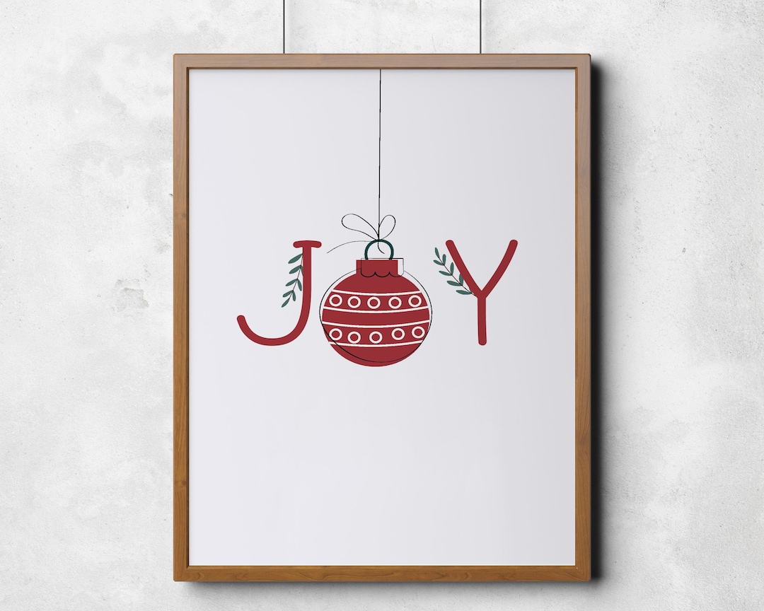 Christmas Joy Joy Wall Art Christmas Joy Print Christmas Tree Ornaments ...