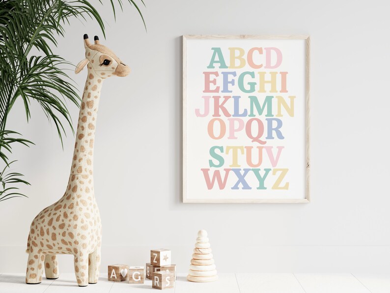 Pastel Alphabet Poster Classroom Decor Elementary - Etsy