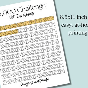 100 Envelope Challenge | Savings Tracker | 3,000 Savings Challenge ...