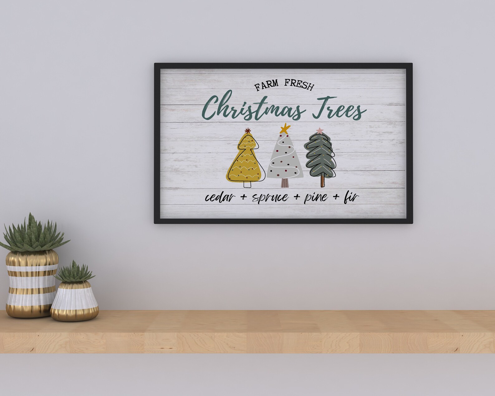 Rustic Wood Christmas Sign | Farmhouse Christmas Print | Christmas Tree ...