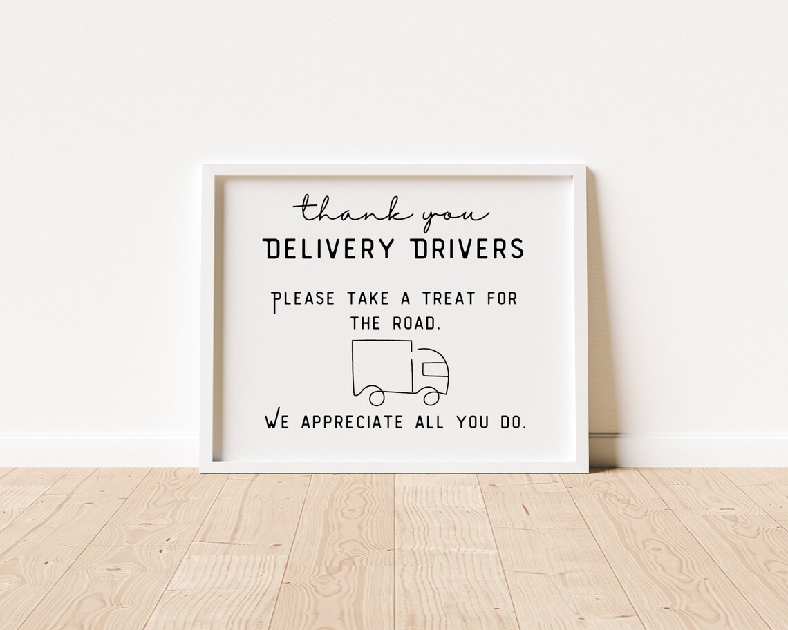 Delivery Driver Thank You Printable Delivery Driver Snack - Etsy