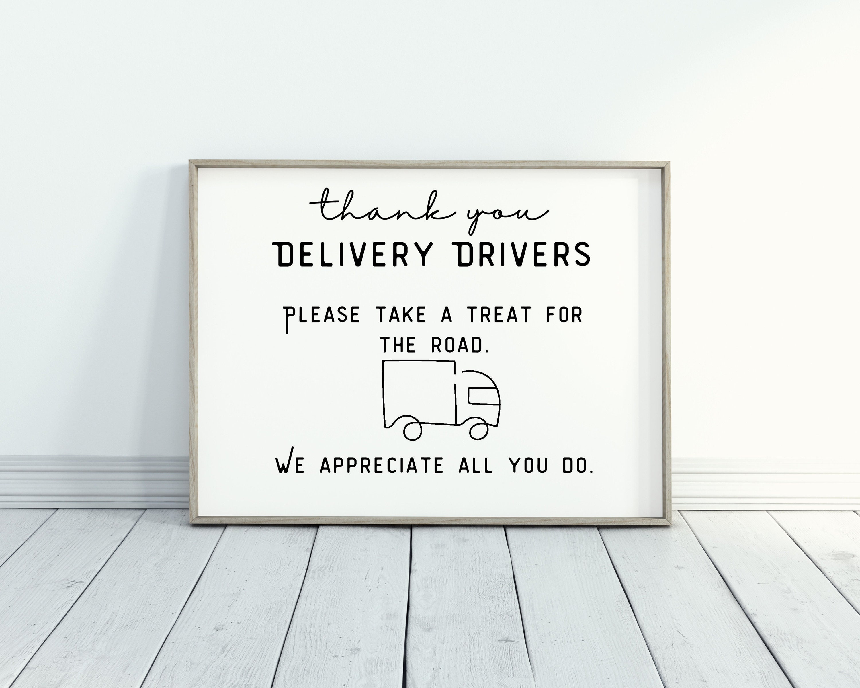 Delivery Driver Thank You Printable Delivery Driver Snack | Etsy