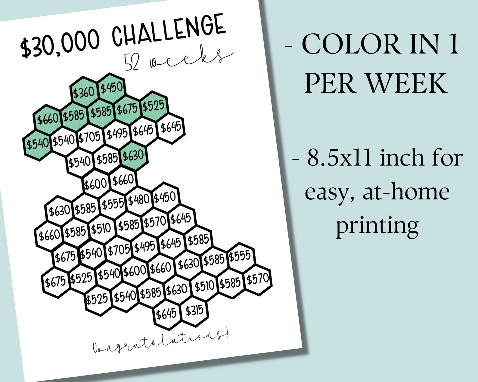 30K 52 Week Savings Challenge | 30,000 Saving Challenges | 30K Money ...