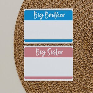 Big Brother | Big Sister | Baby Name Tag | Baby Announcement Sticker ...