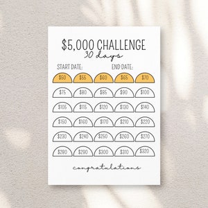 5K 30 Day Challenge | 5,000 Saving Challenges | Money Challenge | Savings Tracker | Savings Goal ...