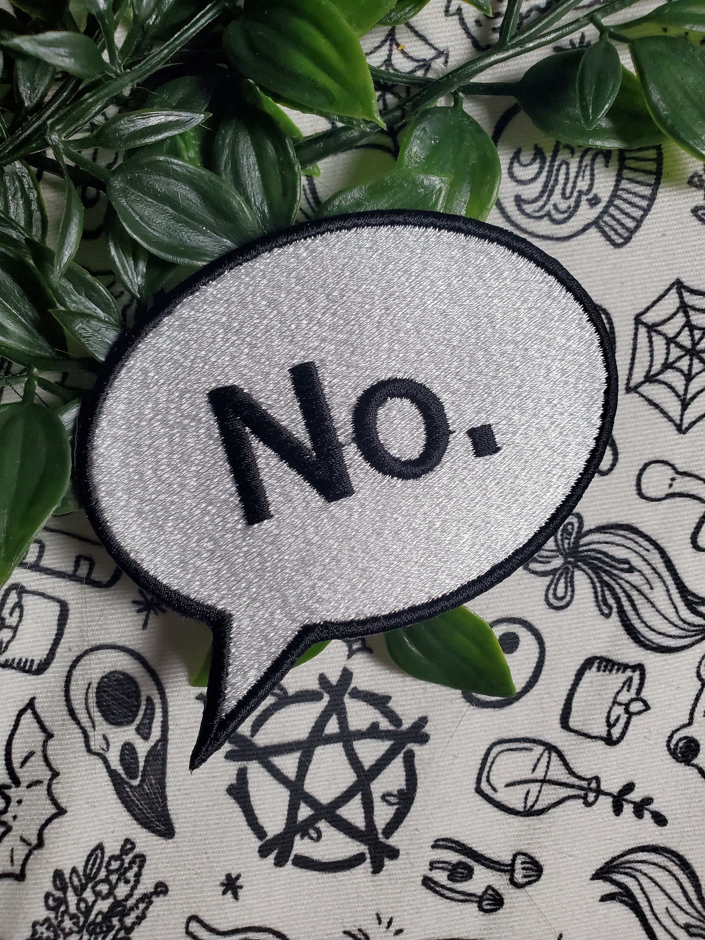 No. Emoji Speech Bubble Iron on Sew on Patch Embroidered - Etsy
