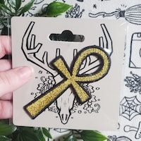 Egyptian Inspired Crochet Applique/patches/badges- Ankh, Sun Disc ...