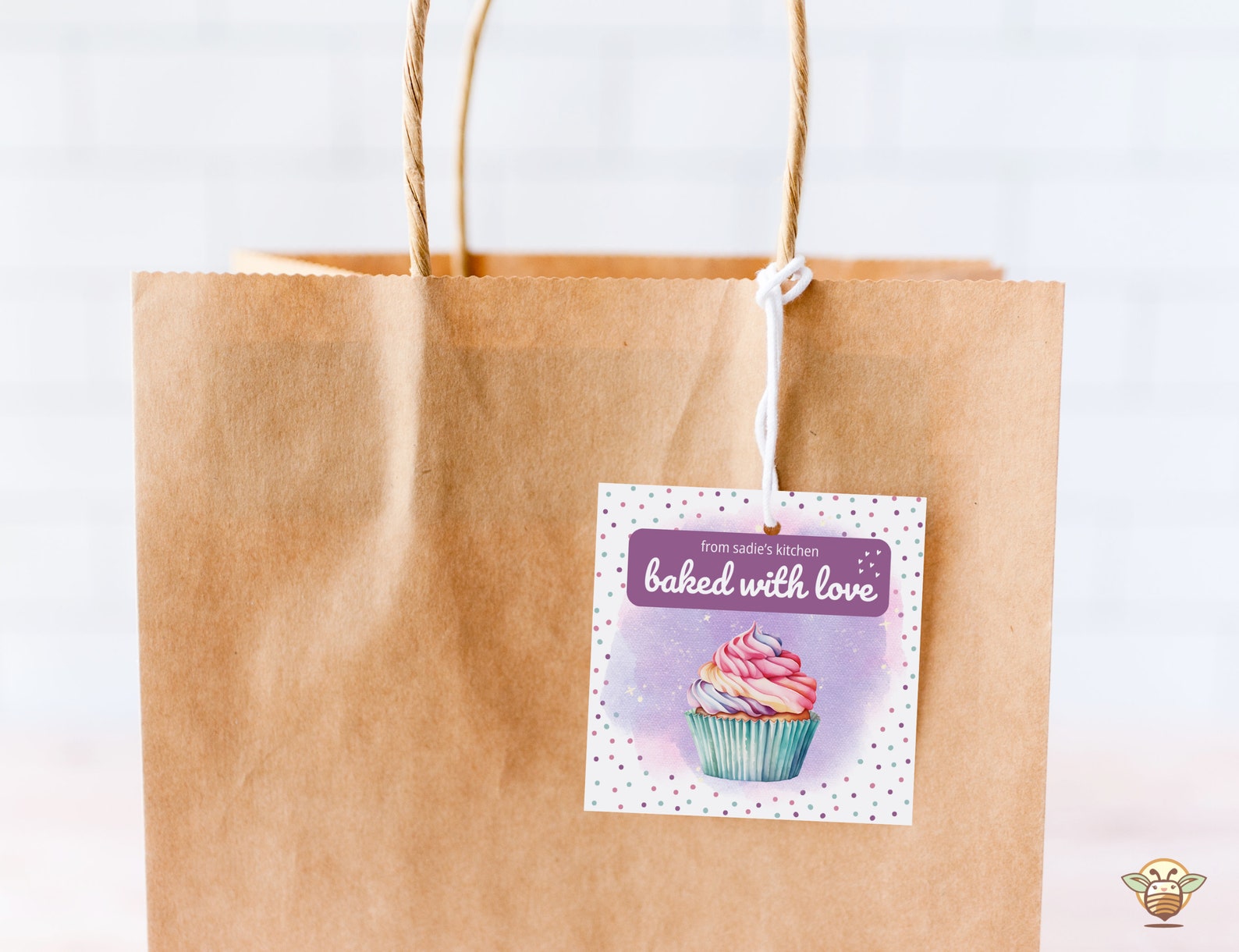 Baked With Love Hang Tag Template, Editable Hang Tag Template, Cupcake ...