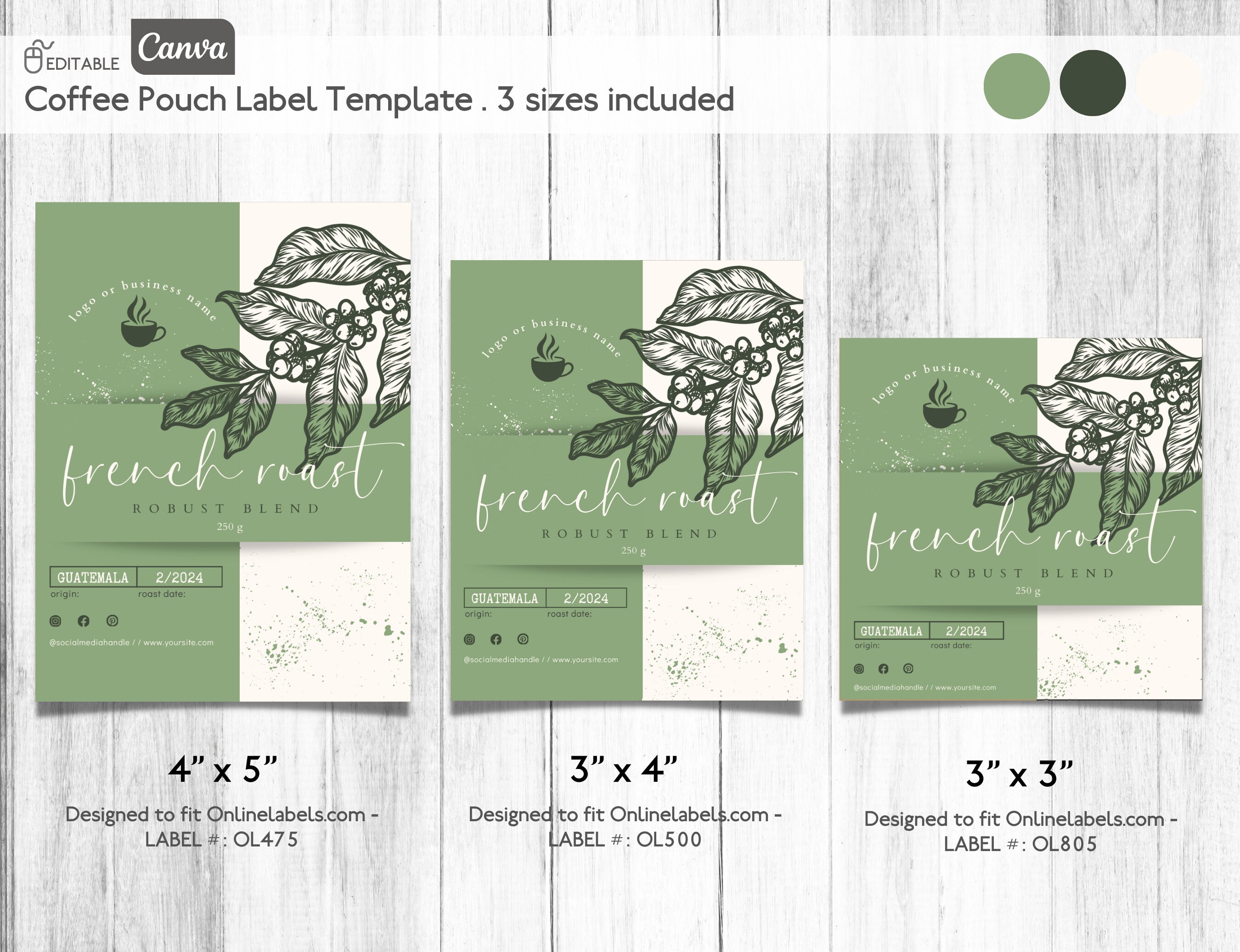 Editable Coffee Pouch Label Template, Product Pouch Template, Gorgeous ...