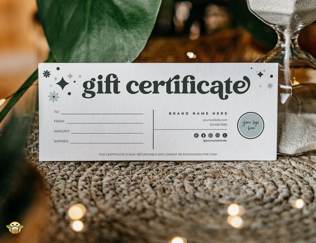 DIY Gift Certificate Template, Black and White, Gift Voucher Template ...