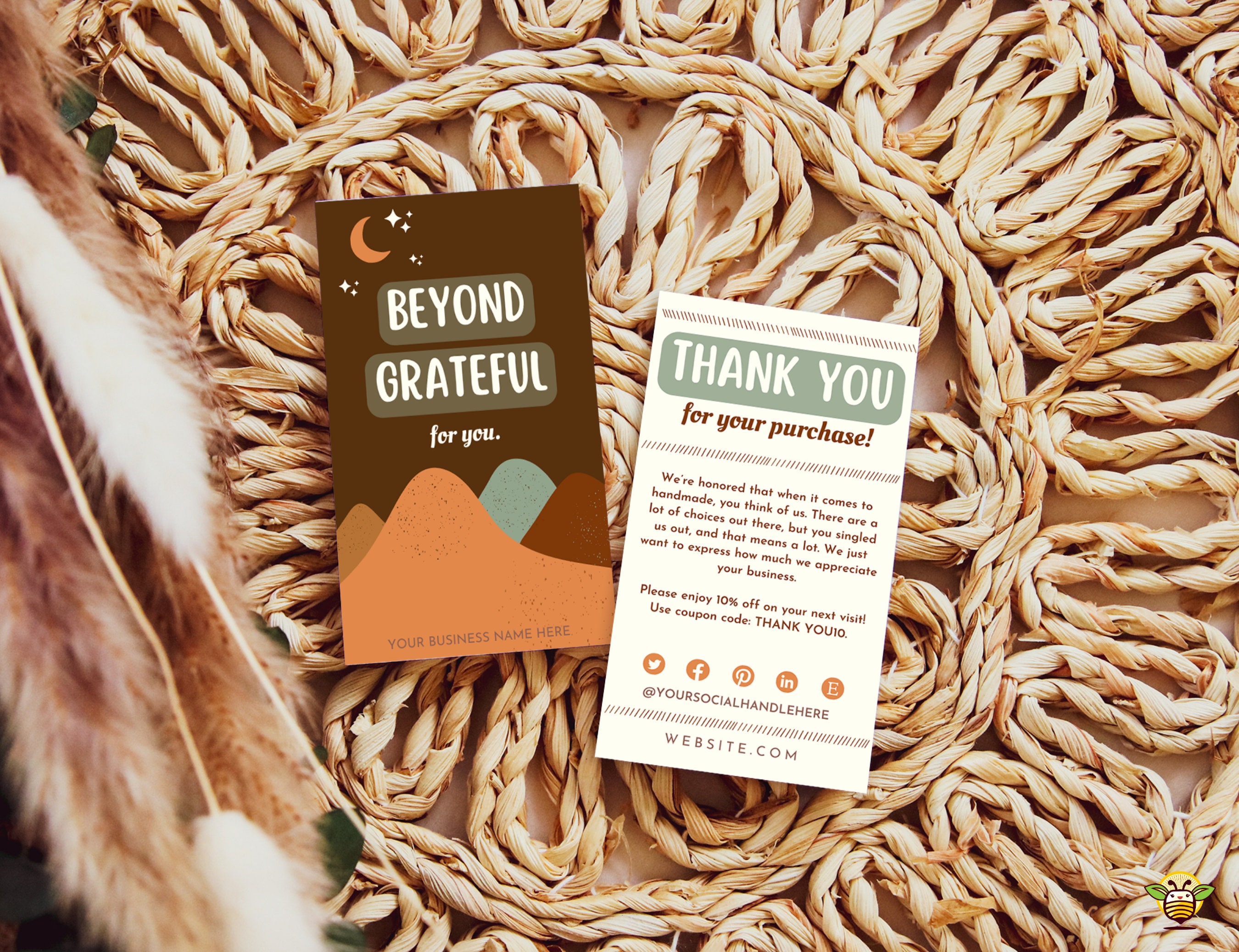 Small Business Thank You Card Template, Business Card Size Template ...
