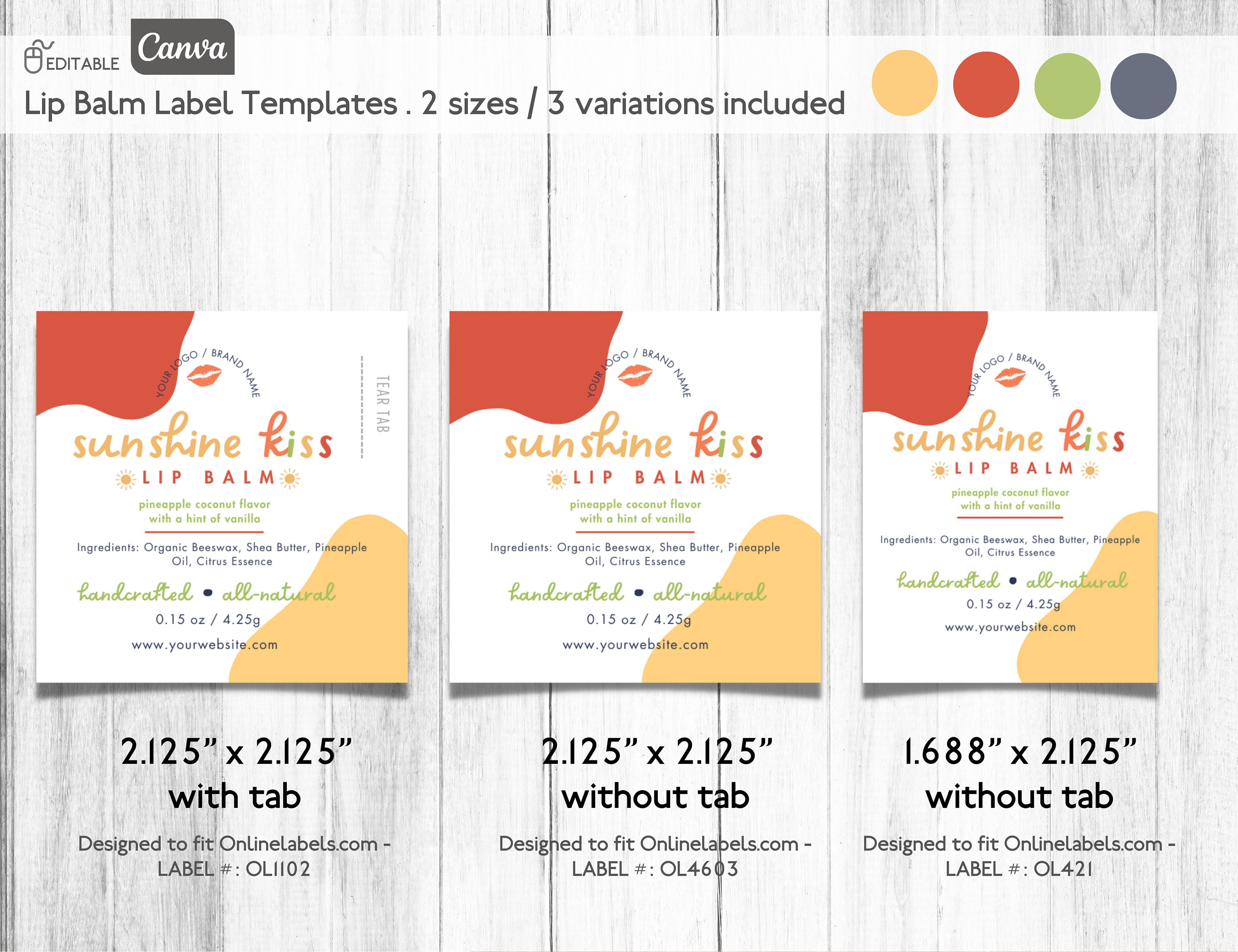 Editable Lip Balm Label Template, Lip Balm Wrap Packaging, Chapstick ...