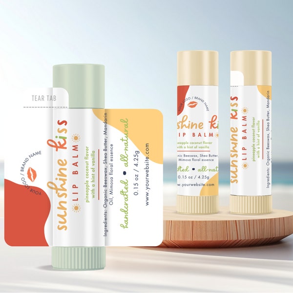 Editable Lip Balm Label Template, Mandala Lip Balm Wrap Packaging ...