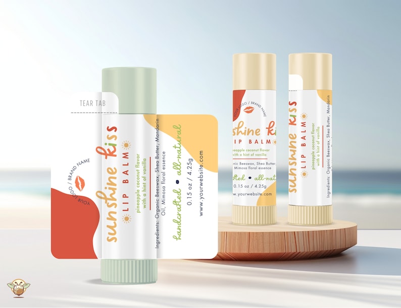Editable Lip Balm Label Template, Canva DIY Design (digital Download ...