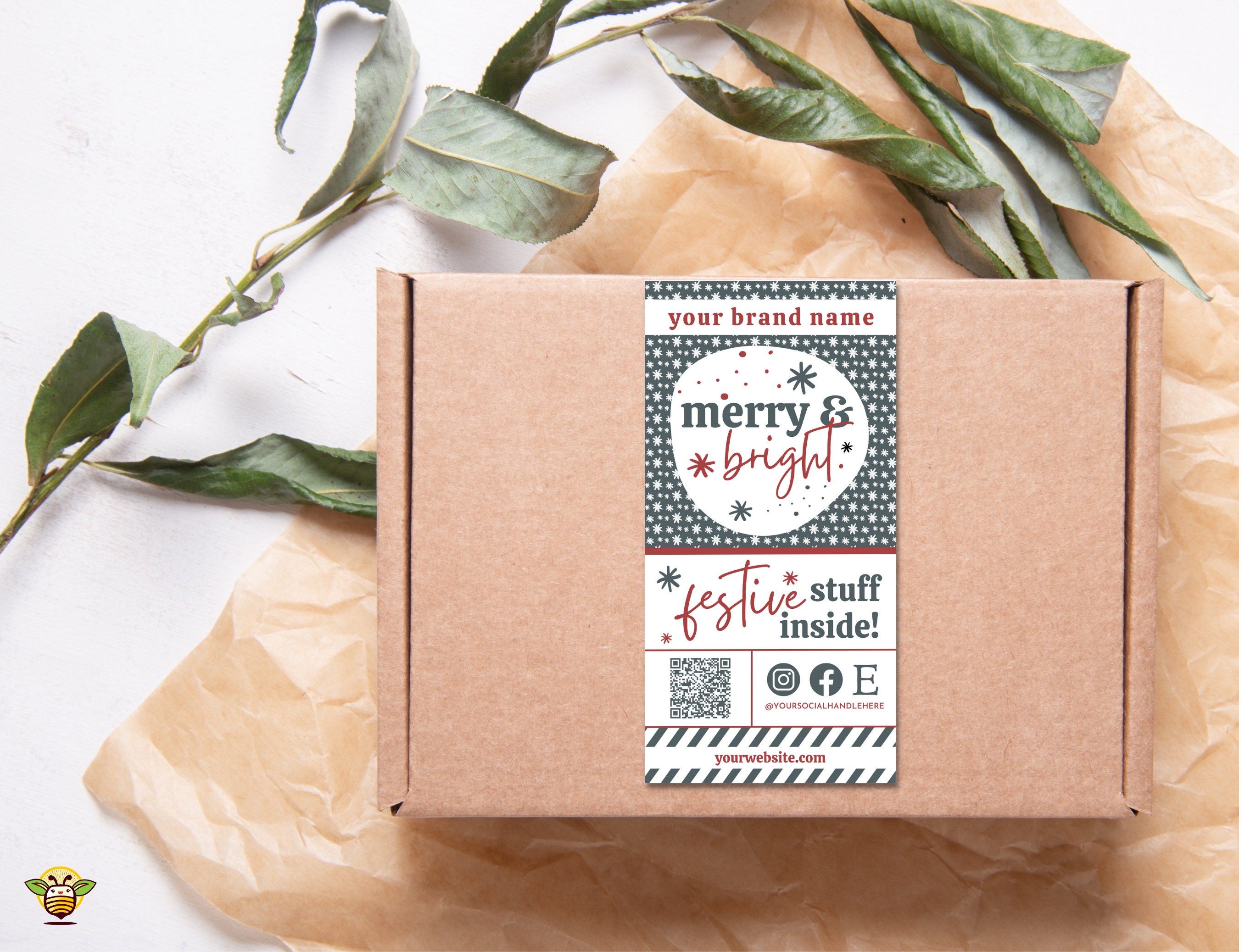 Box Label Template, Editable Packaging Labels, Order Packaging Stickers ...