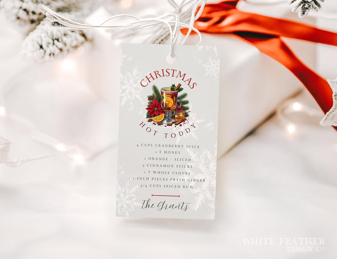 Recipe Gift Tag Template, Christmas Gift Tag, Personalized Gift Tag ...