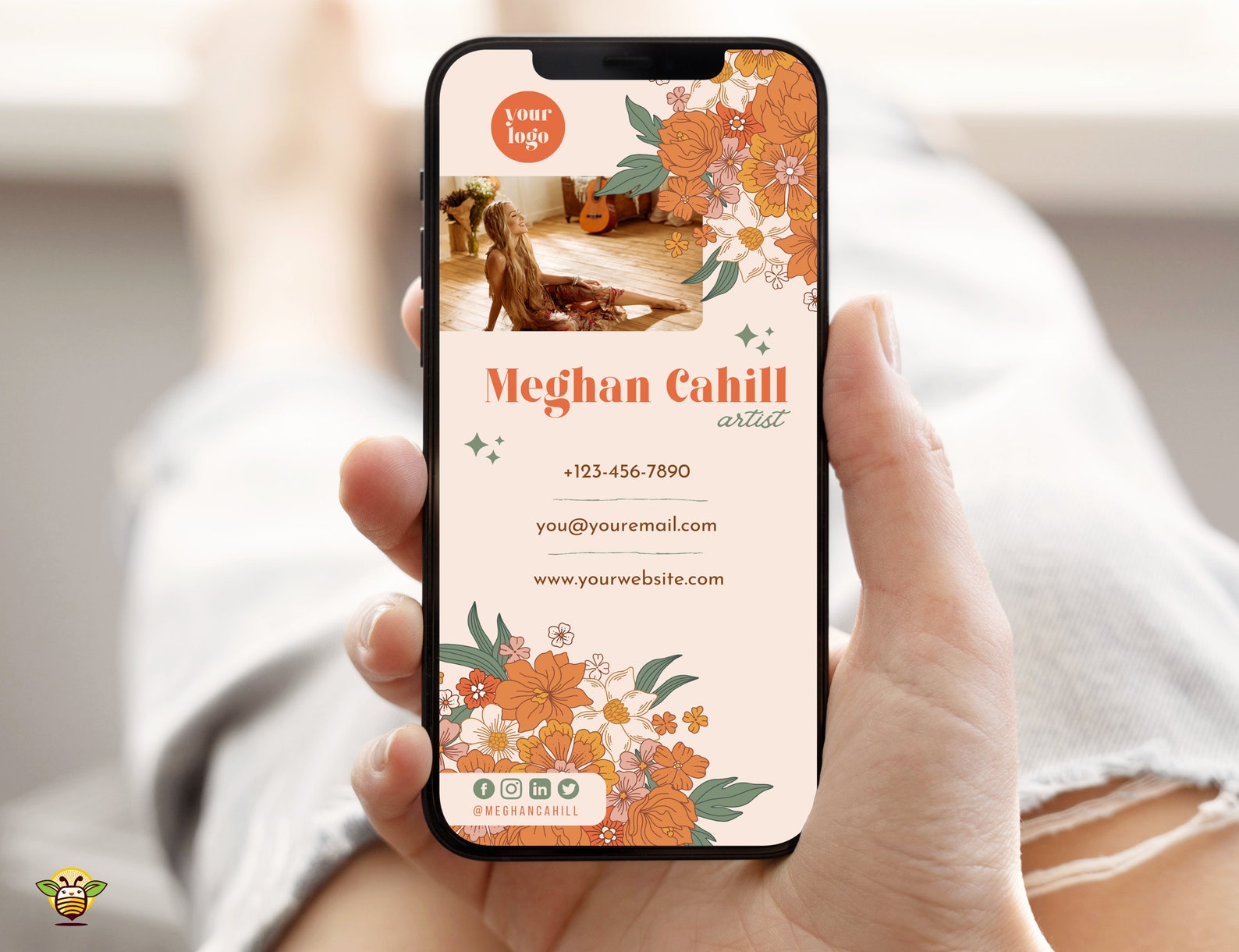 Editable Digital Business Card Template, Digital Business Card Template ...