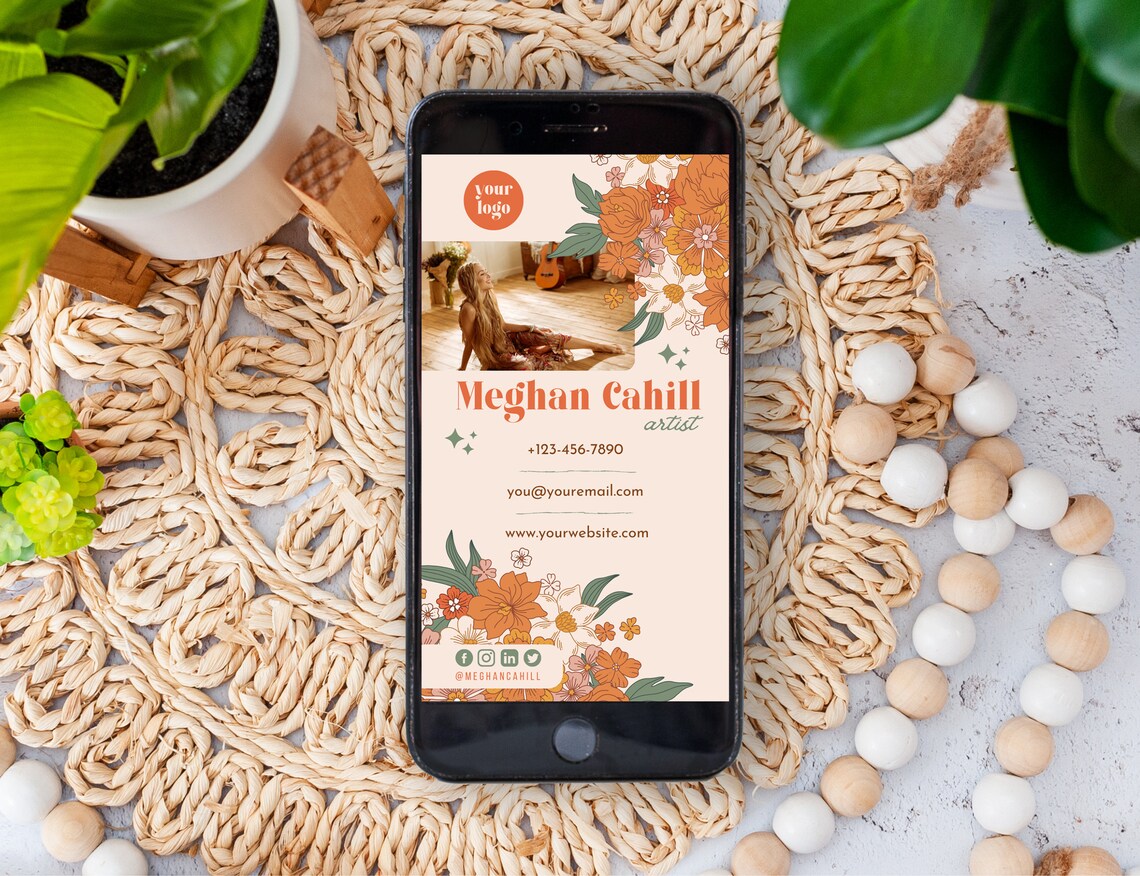 Editable Digital Business Card Template, Digital Business Card Template ...