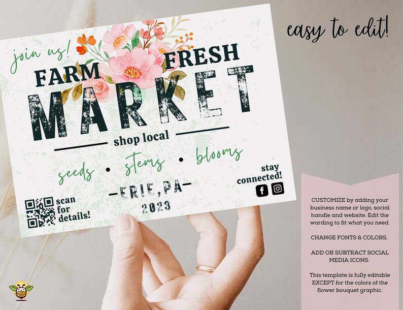 Editable QR Code Postcard Template Event Template Canva - Etsy