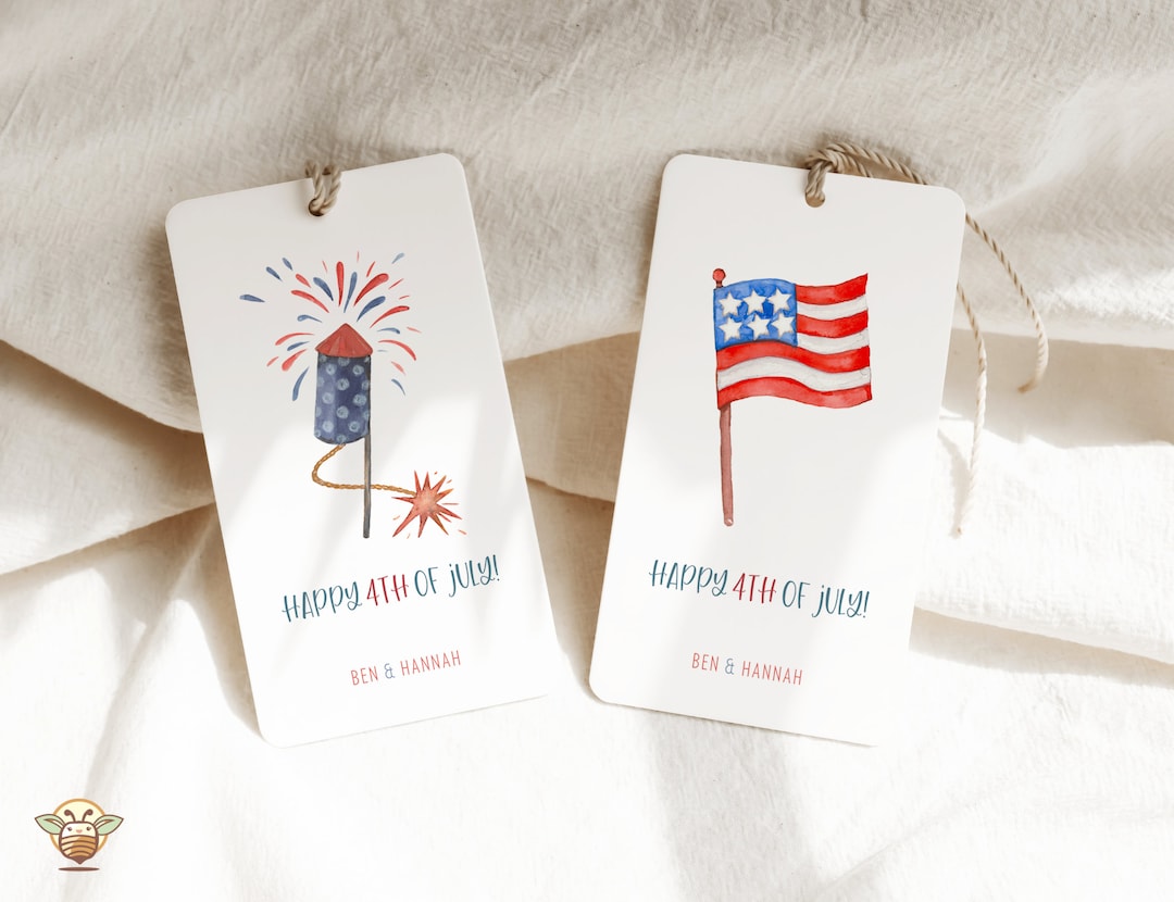 Fourth of July Gift Tag Template, Editable Gift Tag, Gift Hang Tag ...